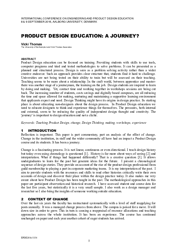 (DOC) Product design education: A Journey