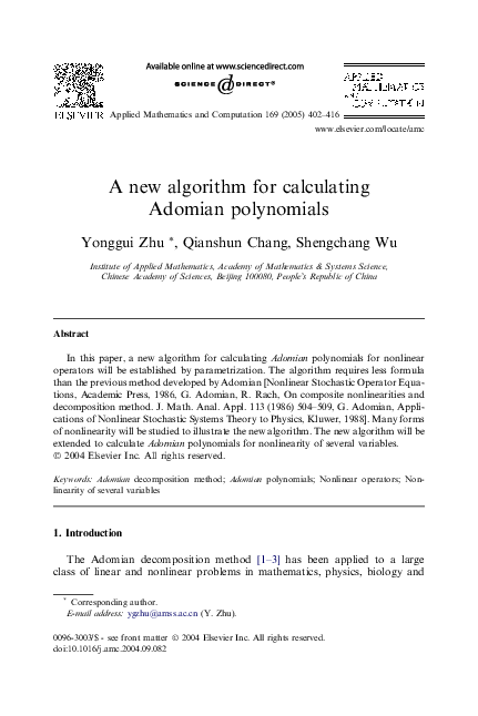 (PDF) A new algorithm for calculating adomian polynomials for nonlinear ... (PDF) A new algorithm for calculating adomian polynomials for nonlinear ...