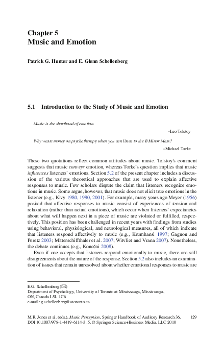Pdf Crossmodal Transfer Of Emotion By Music Joydeep Bhattacharya