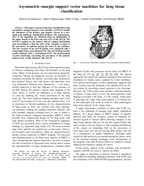 (PDF) Asymmetric-margin support vector machines for lung tissue classification