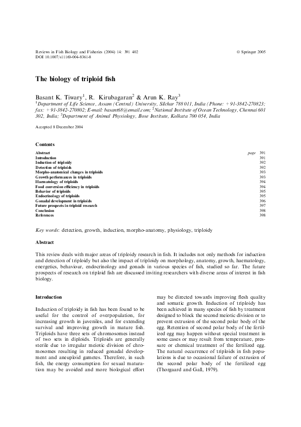 (PDF) The biology of triploid fish