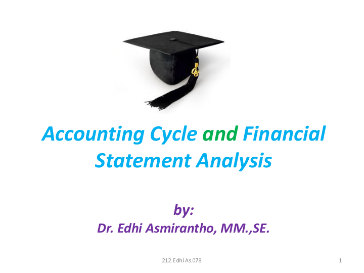 (PDF) Accounting Cycle and Financial Statement Analysis by