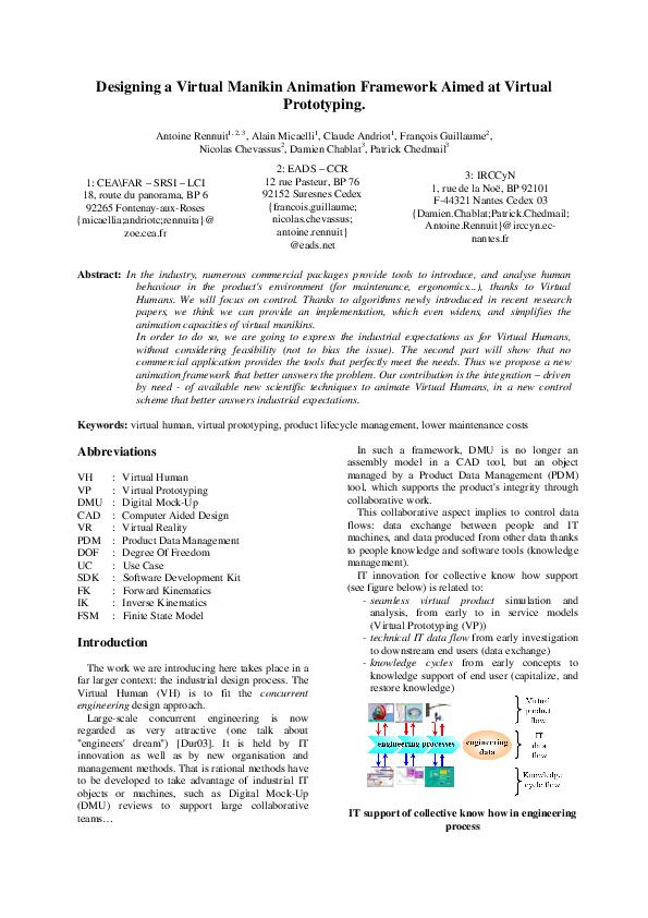 (PDF) Designing a Virtual Manikin Animation Framework Aimed at Virtual ...