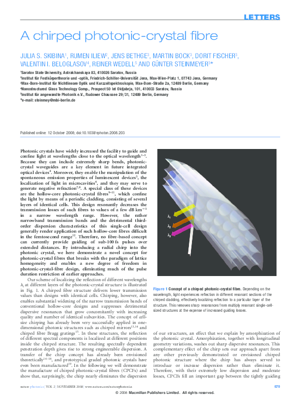 (PDF) A chirped photonic-crystal fibre