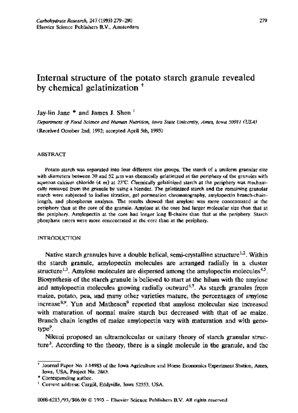 (PDF) Internal structure of the potato starch granule revealed by ...
