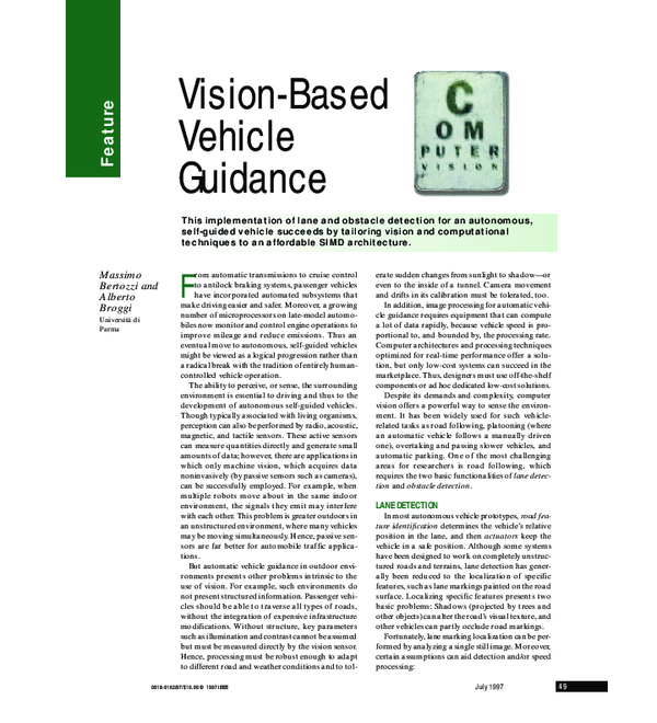(PDF) Vision-Based Vehicle Guidance