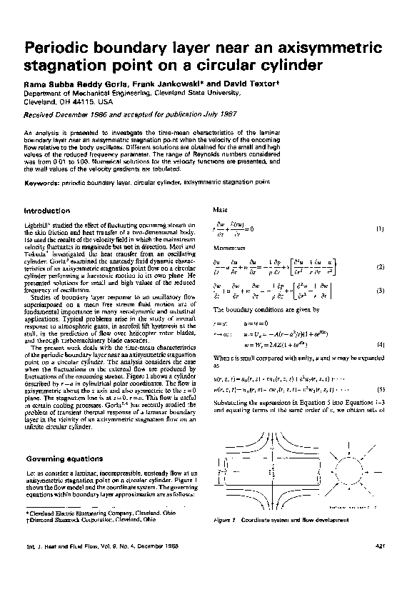 (PDF) Periodic boundary layer near an axisymmetric stagnation point on a circular cylinder ...
