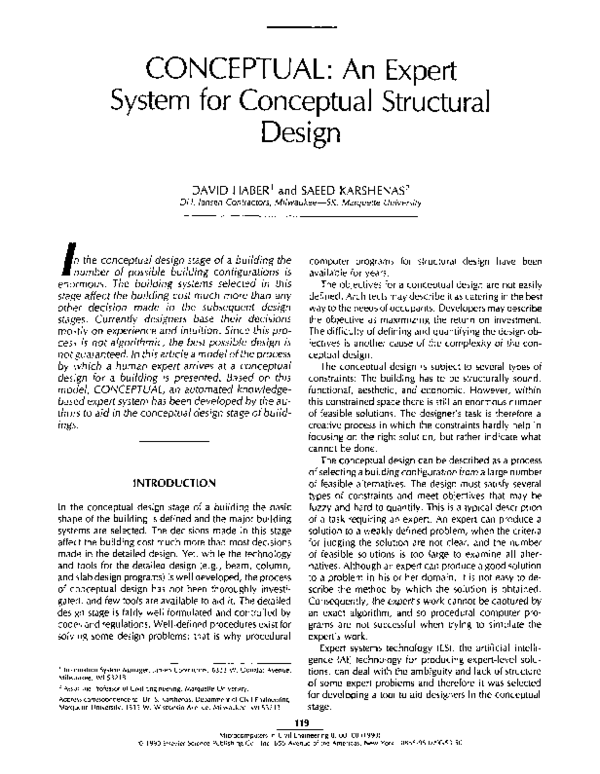 (PDF) CONCEPTUAL: An Expert System for Conceptual Structural Design