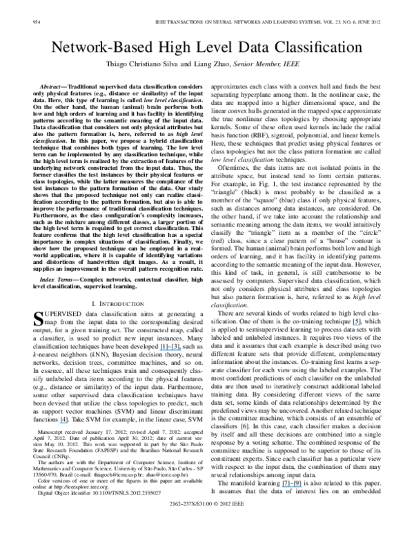 (PDF) Network-Based High Level Data Classification