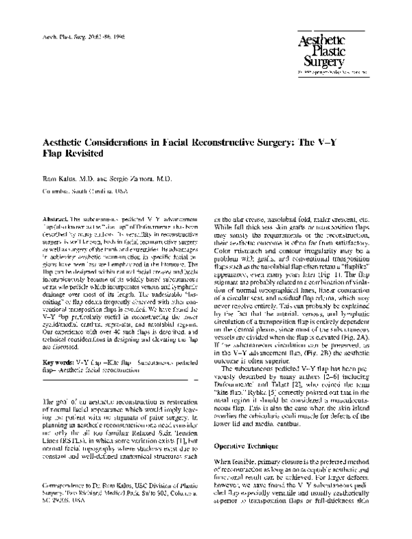 (PDF) Aesthetic considerations in facial reconstructive surgery: The V ...