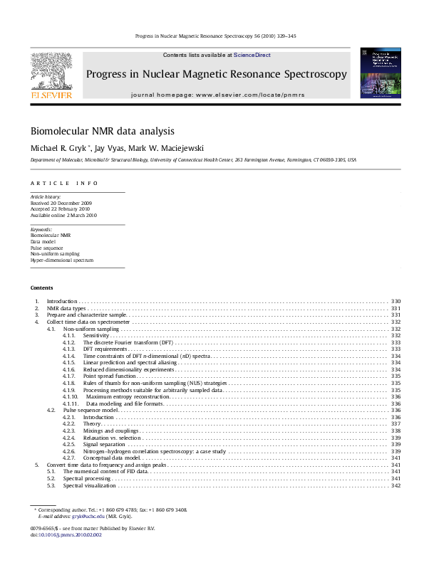 (PDF) Biomolecular NMR data analysis
