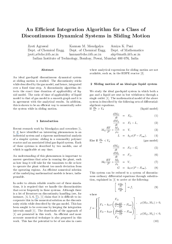 Pdf An Efficient Integration Algorithm For A Class Of Discontinuous