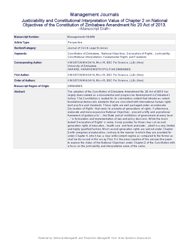 (PDF) Justiciability and Constitutional Interpretation Value of Chapter ...