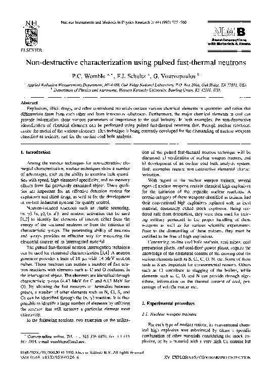 (PDF) Non-destructive characterization using pulsed fast-thermal neutrons