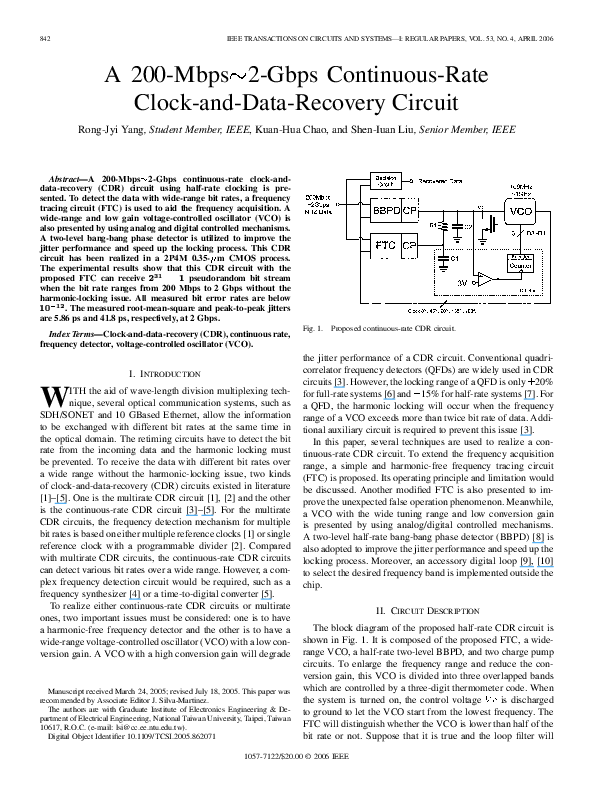 (PDF) A 200-Mbps∼2-Gbps continuous-rate clock-and-data-recovery circuit