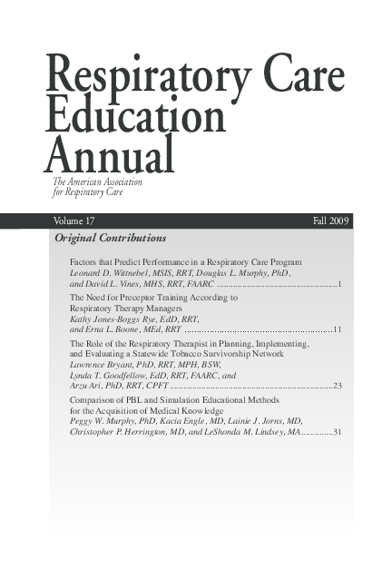 (PDF) The Role of the Respiratory Therapist in Planning, Implementing ...