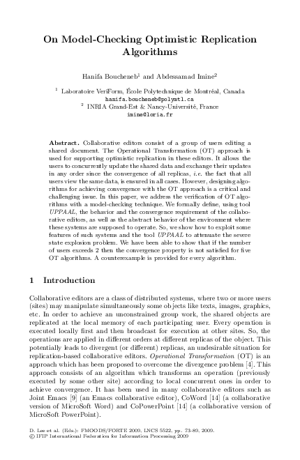 (PDF) On Model-Checking Optimistic Replication Algorithms