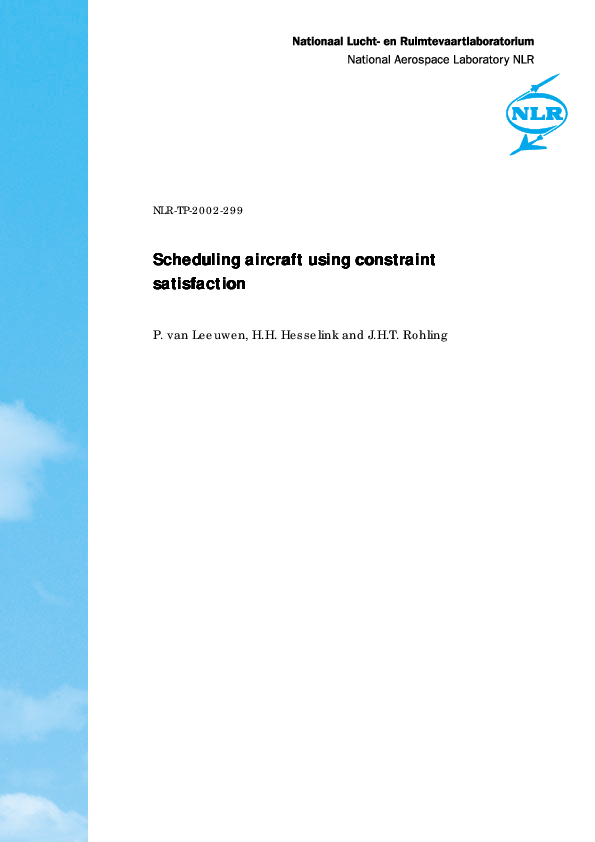 (PDF) Scheduling Aircraft Using Constraint Satisfaction