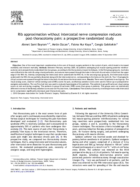 (PDF) Rib approximation without intercostal nerve compression reduces ...