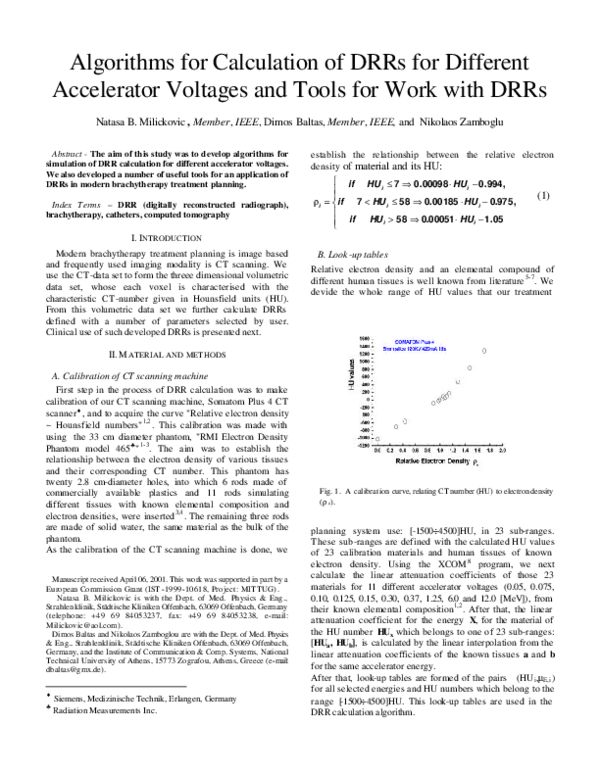 Pdf Algorithms For Calculation Of Drrs For Different Accelerator