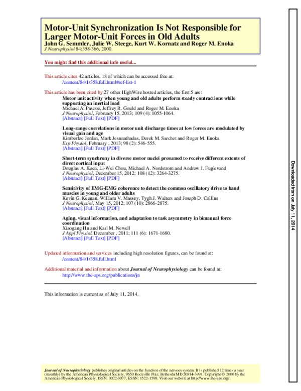 (PDF) Motor-unit synchronization is not responsible for larger motor ...