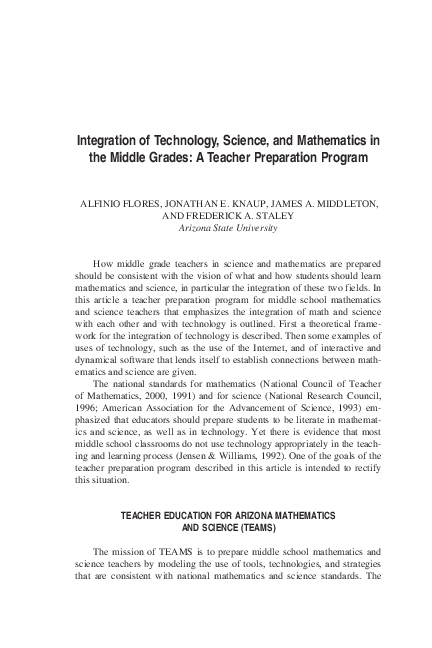 (PDF) Integration of technology, science, and mathematics in the middle ...