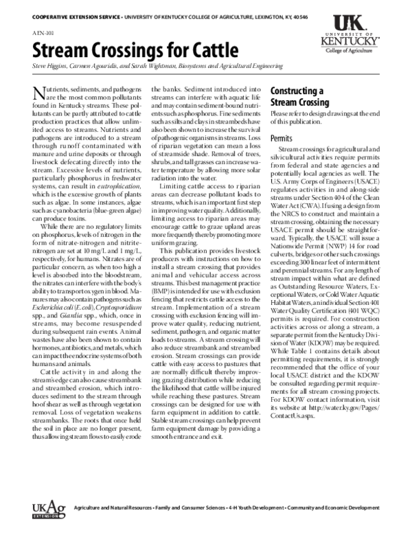 (PDF) Stream Crossings for Cattle