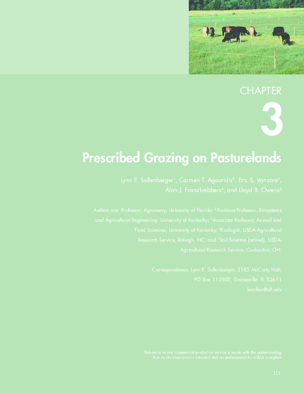 (PDF) Prescribed Grazing on Pasturelands