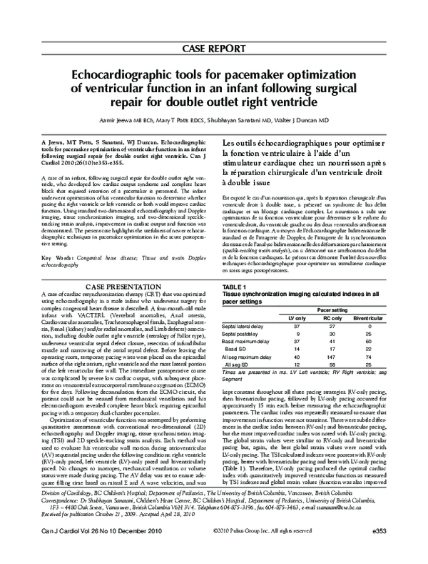 (PDF) Echocardiographic tools for pacemaker optimization of ventricular ...