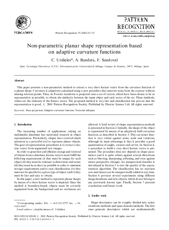 (PDF) Non-parametric planar shape representation based on adaptive curvature functions ...