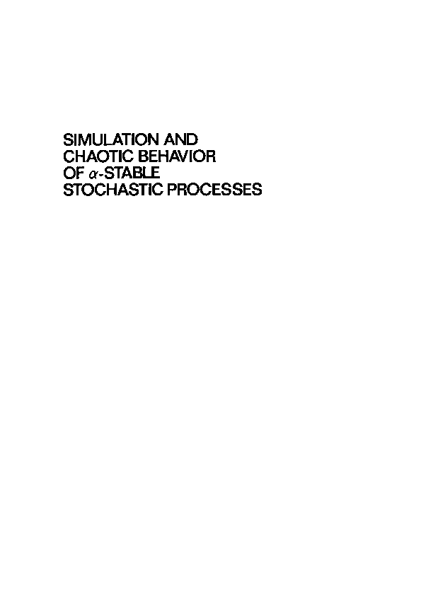 (PDF) Simulation and Chaotic Behavior of Alpha-stable Stochastic Processes