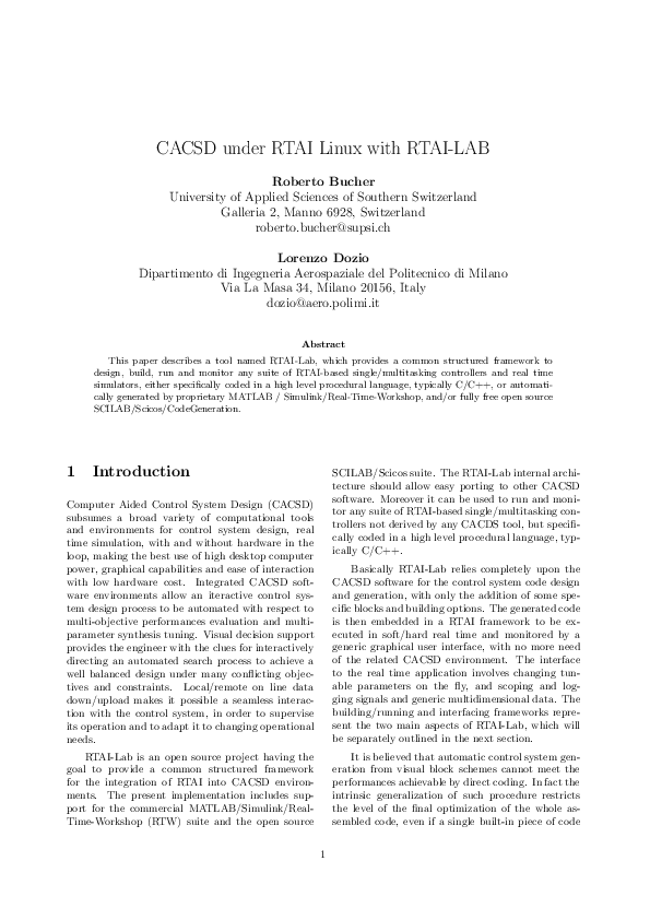 (PDF) CACSD under RTAI linux with RTAI-LAB
