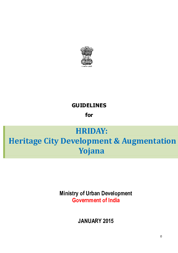 (PDF) HRIDAY: Heritage City Development & Augmentation Yojana