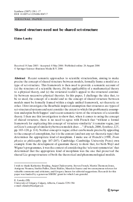 (PDF) Shared structure need not be shared set-structure