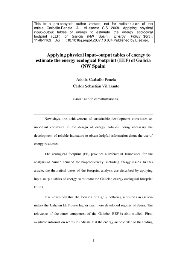 (PDF) Applying physical input–output tables of energy to estimate the ...