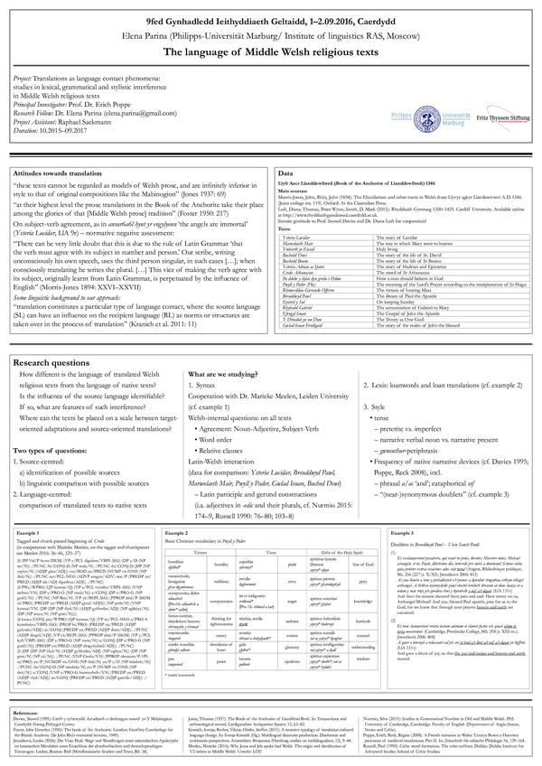 (PDF) The language of Middle Welsh religious texts