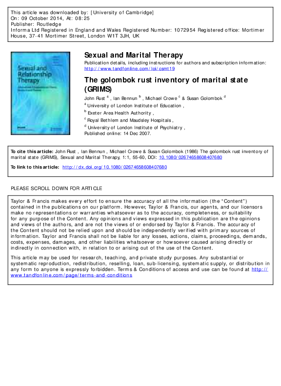 (PDF) The golombok rust inventory of marital state (GRIMS