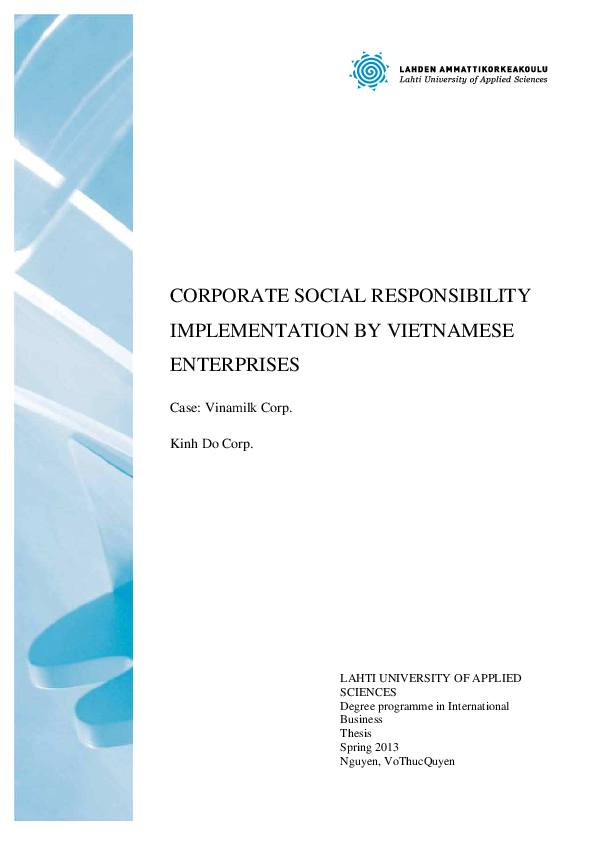 (PDF) Corporate Social Responsibility Implementation by Vietnamese ...