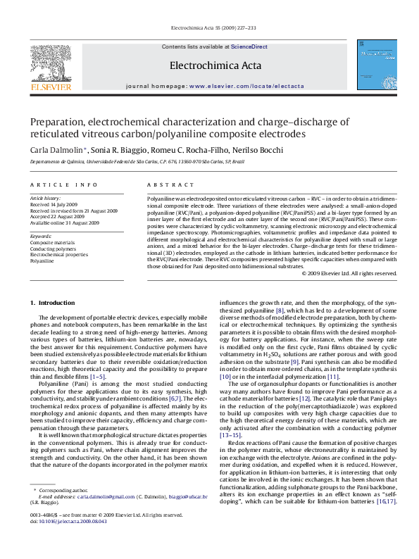 (PDF) Preparation, electrochemical characterization and charge–discharge of reticulated vitreous ...