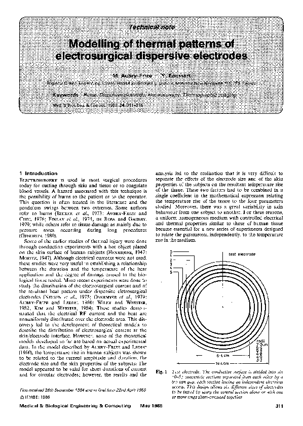 (PDF) Modelling of thermal patterns of electrosurgical dispersive ...