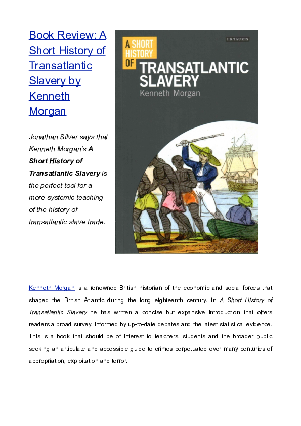 (PDF) A Short History of Transatlantic Slavery by Kenneth Morgan