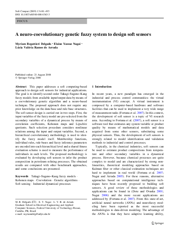 (PDF) A neuro-coevolutionary genetic fuzzy system to design soft sensors