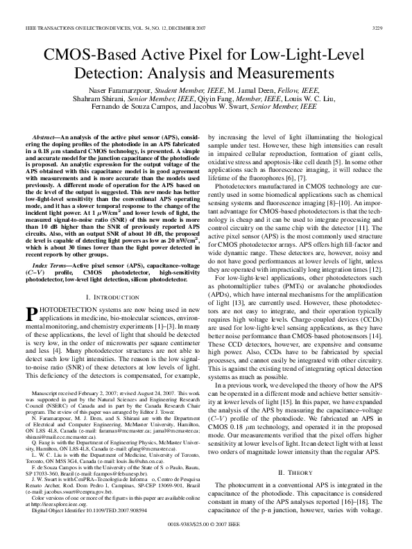 (PDF) CMOS-Based Active Pixel for Low-Light-Level Detection: Analysis ...