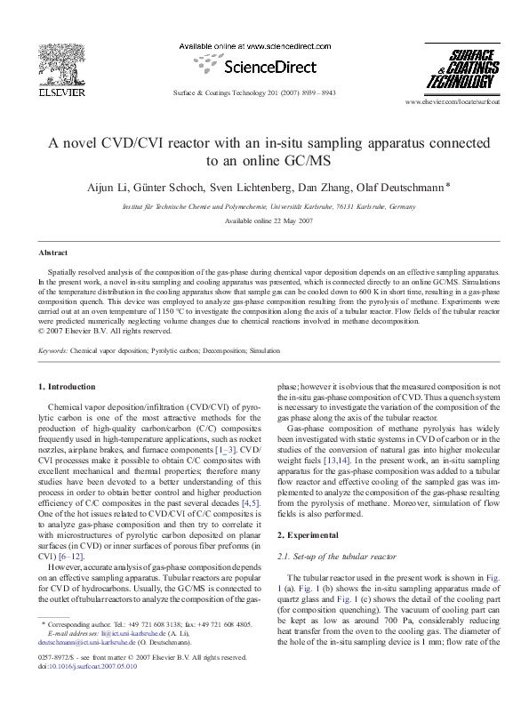 (PDF) A novel CVD/CVI reactor with an in-situ sampling apparatus ...