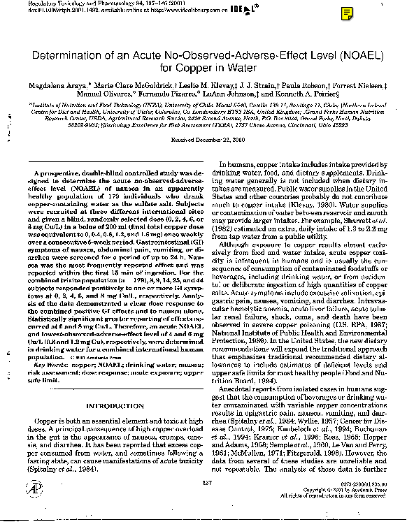 (PDF) Determination of an Acute No-Observed-Adverse-Effect Level (NOAEL ...