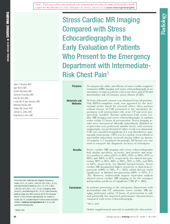 (PDF) stress cardiac Mr imaging compared with stress echocardiography ...