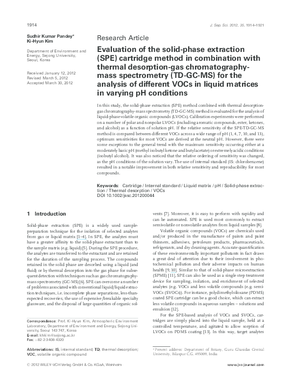 (PDF) Comparative analysis of odorous volatile organic compounds between direct injection and ...