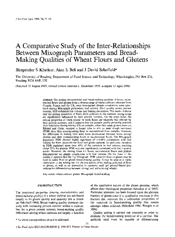 (PDF) A Comparative Study of the Inter-RelationshipsBetween Mixograph ...