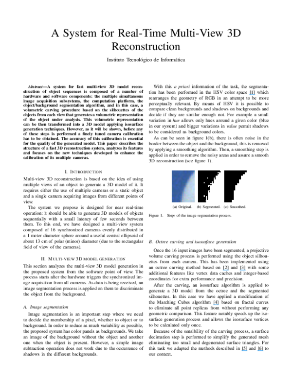 (PDF) A System for Real-Time Multi-View 3D Reconstruction