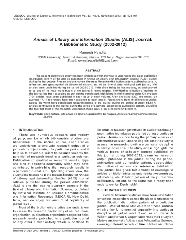 (PDF) Annals of Library and Information Studies (ALIS) Journal: A ...